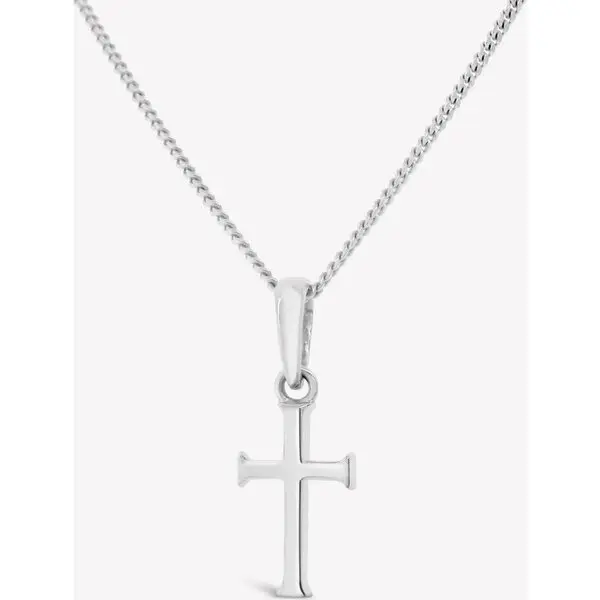 RIZEN JEWELRY Cross Pendant Necklace -  Sterling Silver